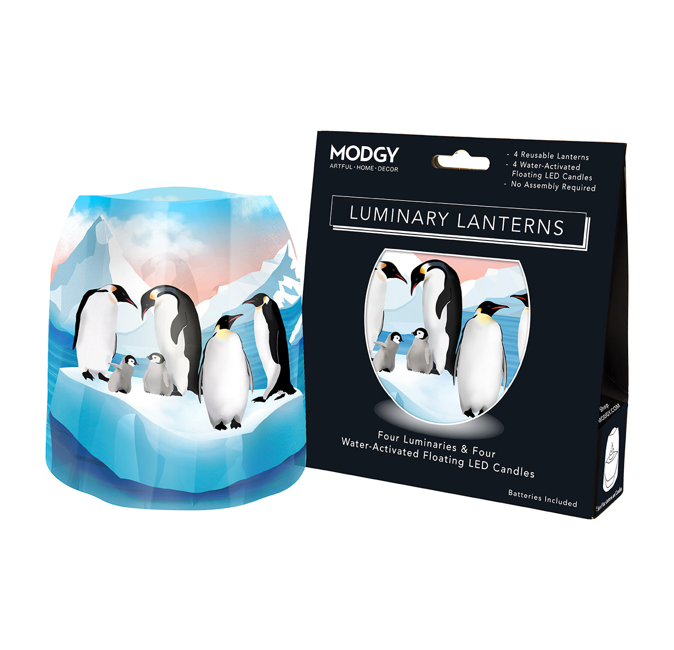 Modgy Expandable LED Luminaries with water activated LED Candles