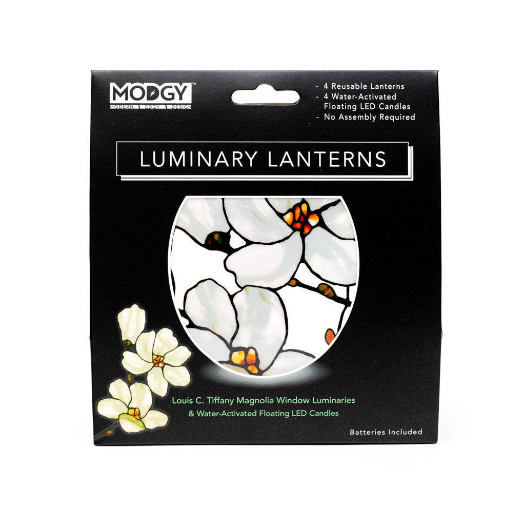 Louis C. Tiffany Magnolia Window Luminaries- 4 Per Pack - Modgy