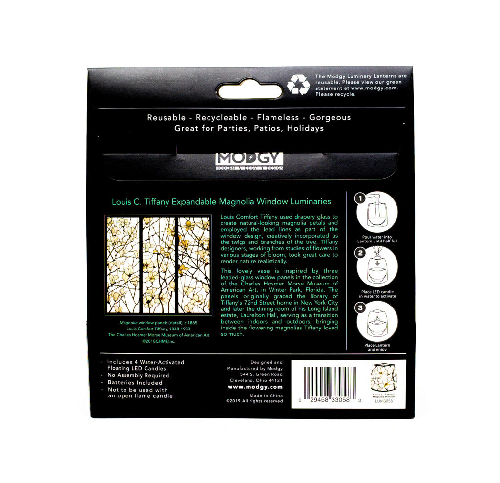 Louis C. Tiffany Magnolia Window Luminaries- 4 Per Pack - Modgy