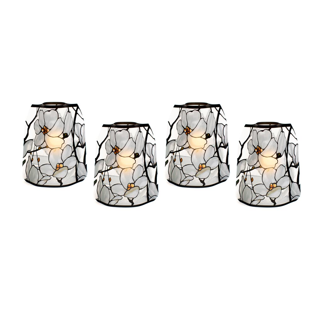 Louis C. Tiffany Magnolia Window Luminaries- 4 Per Pack - Modgy