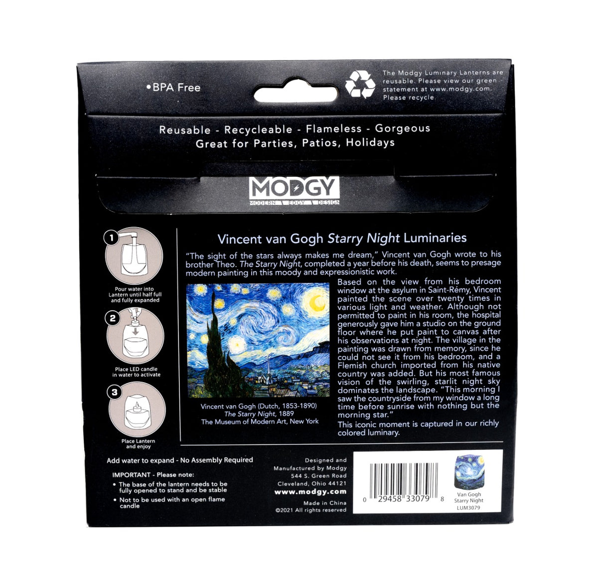 Vincent Van Gogh Starry Night Luminaries - 4 Per Pack - Modgy