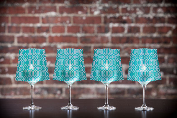 Classiq Teal Wine Glass Shades - 4 Per Pack - Modgy
